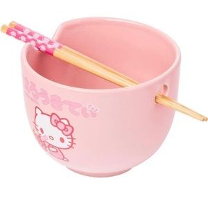 Sanrio | Dining | New Hello Kitty Ceramic Bowl With Chopsticks | Poshmark